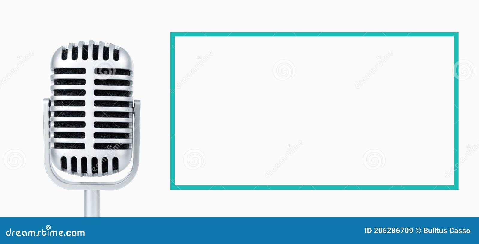 Retro Microphone with Frame and Copy Space Editorial Stock Image ...