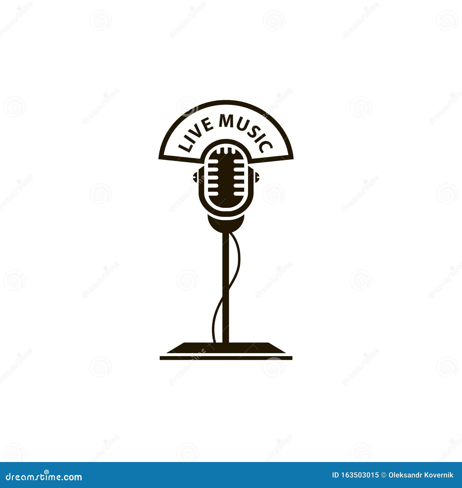 Retro microphone icon stock vector. Illustration of equipment - 163503015
