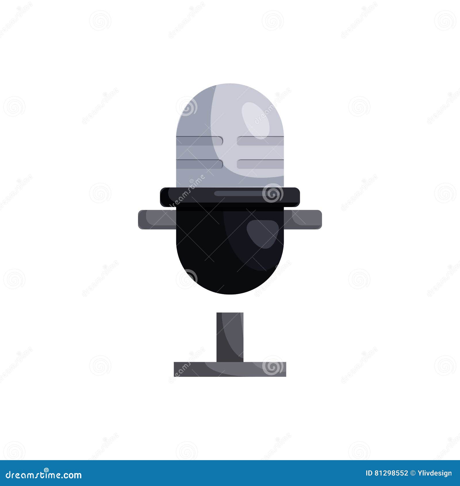 Retro Microphone Icon, Cartoon Style Stock Vector - Illustration of ...