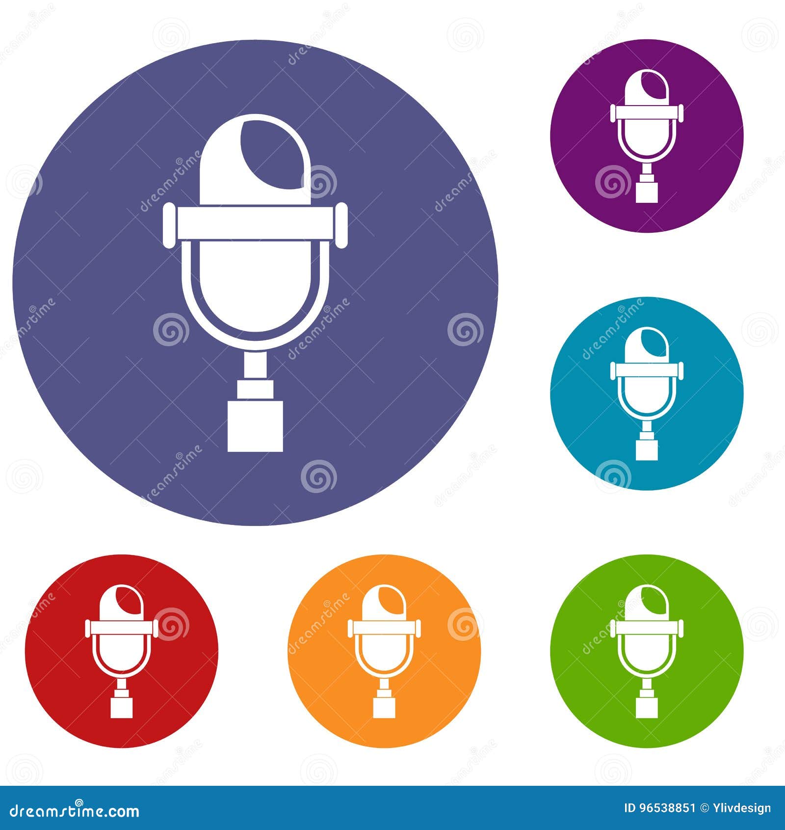 Retro microphone icons set stock vector. Illustration of professional ...