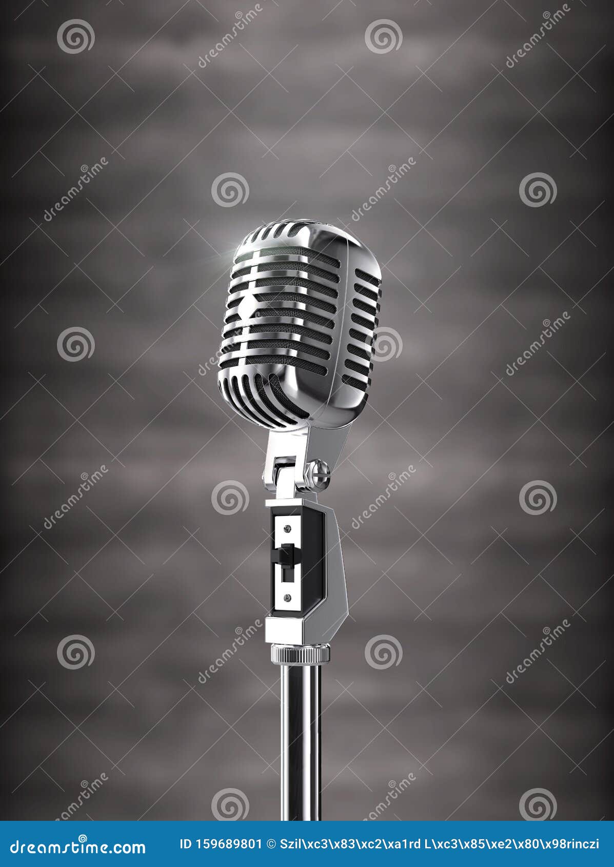 Retro Microphone Isolated in Colorful Background Stock Image - Image of ...
