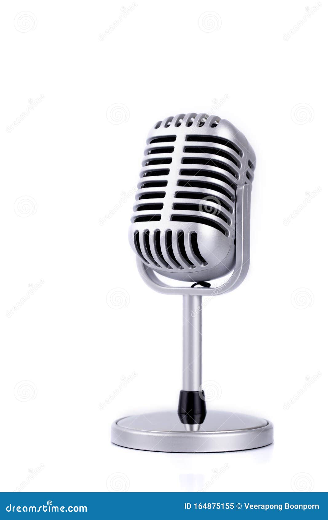 Retro Microphone Isolated on White Background Stock Image - Image of ...