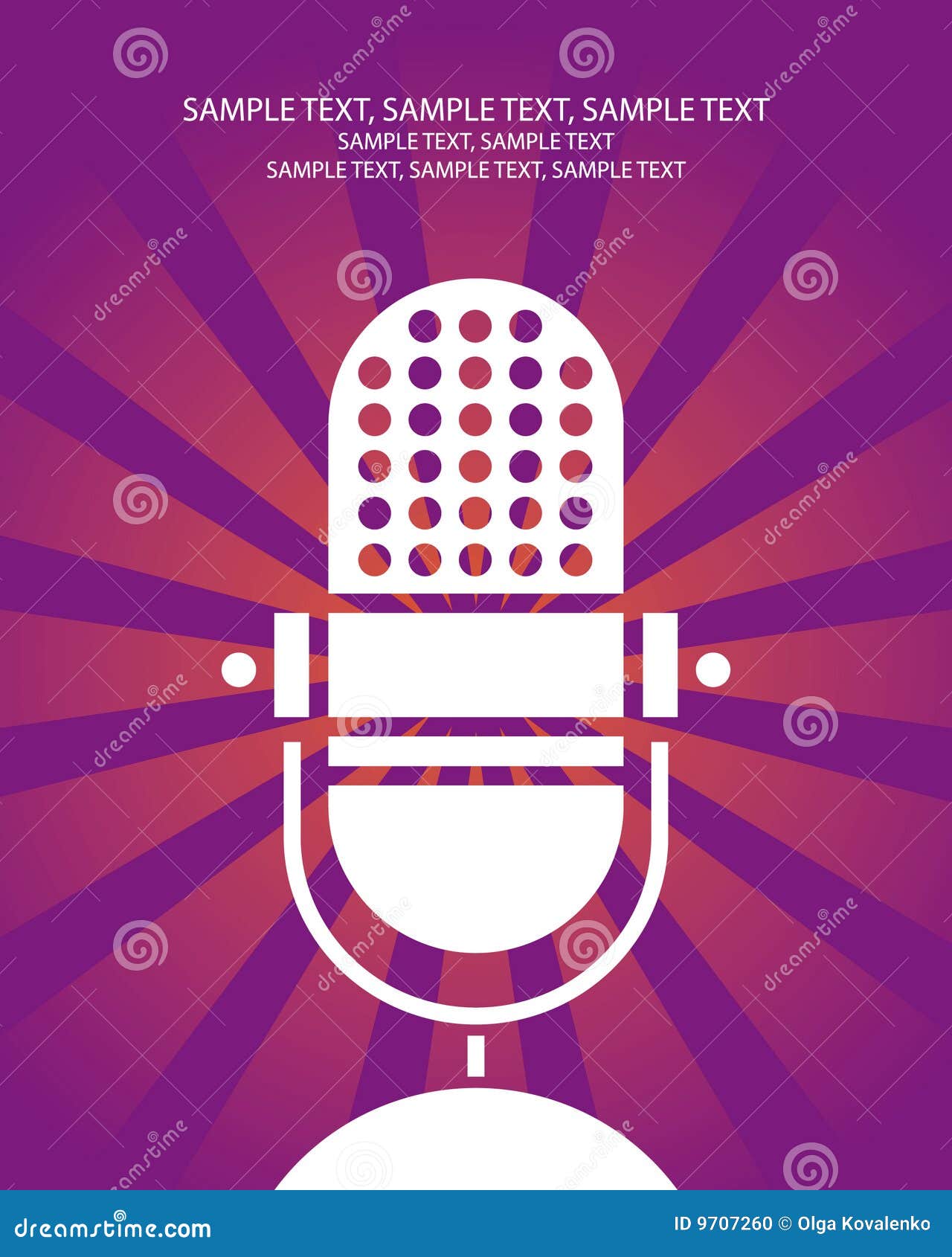 Retro microphone poster stock vector. Illustration of radio - 9707260