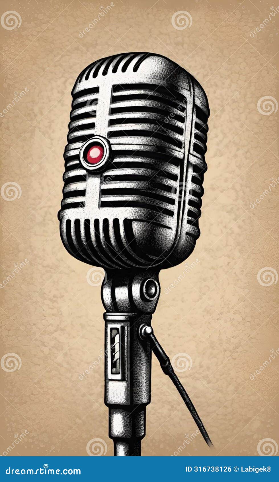 Retro microphone poster. stock illustration. Illustration of concert ...