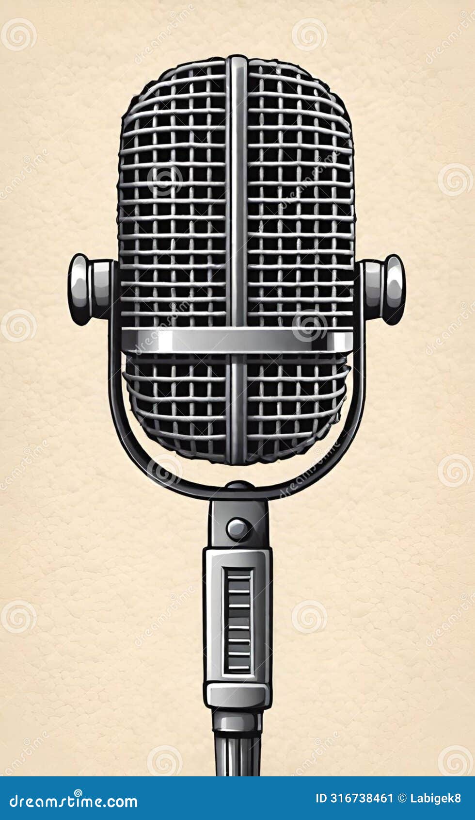 Retro microphone poster. stock illustration. Illustration of play ...
