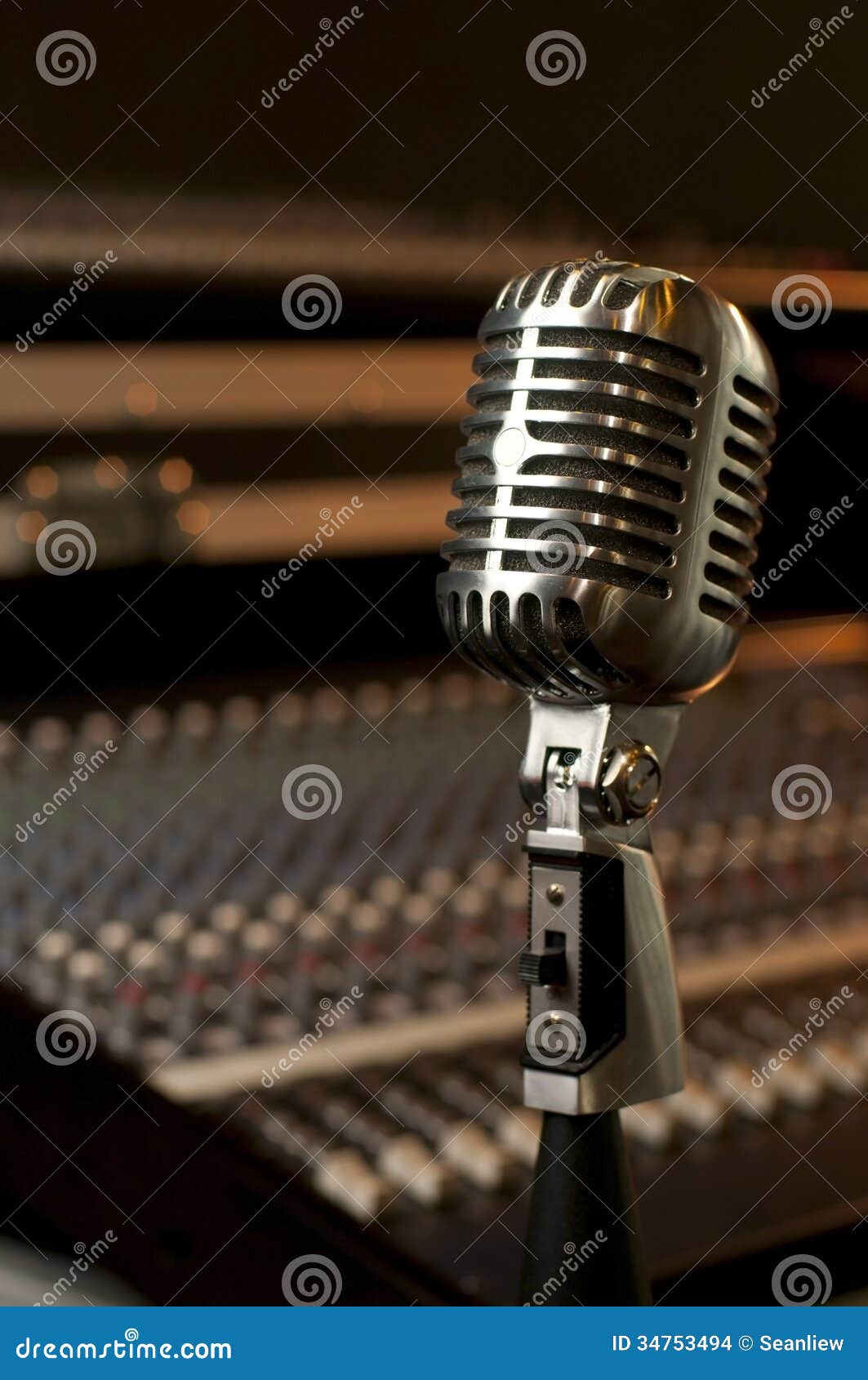 Retro Microphone in Recording Studio Stock Photo - Image of stand ...