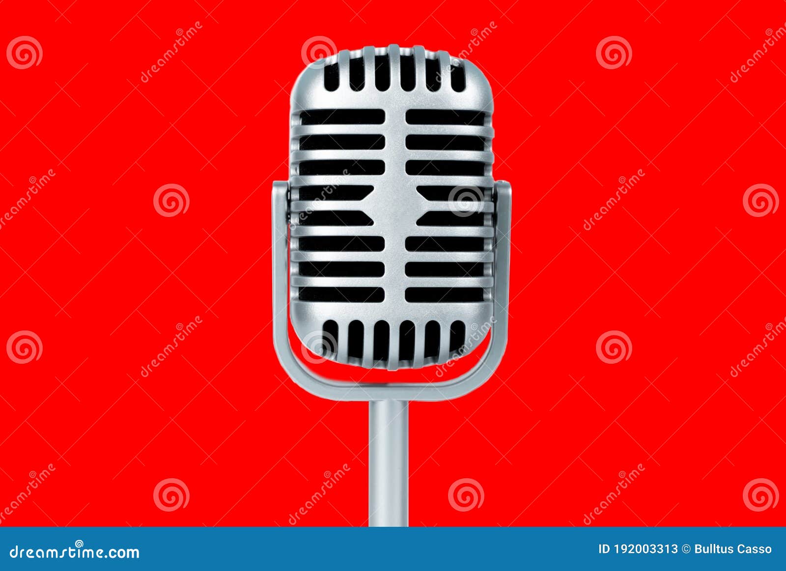 Retro Microphone on Red Background Stock Image - Image of broadcasting ...