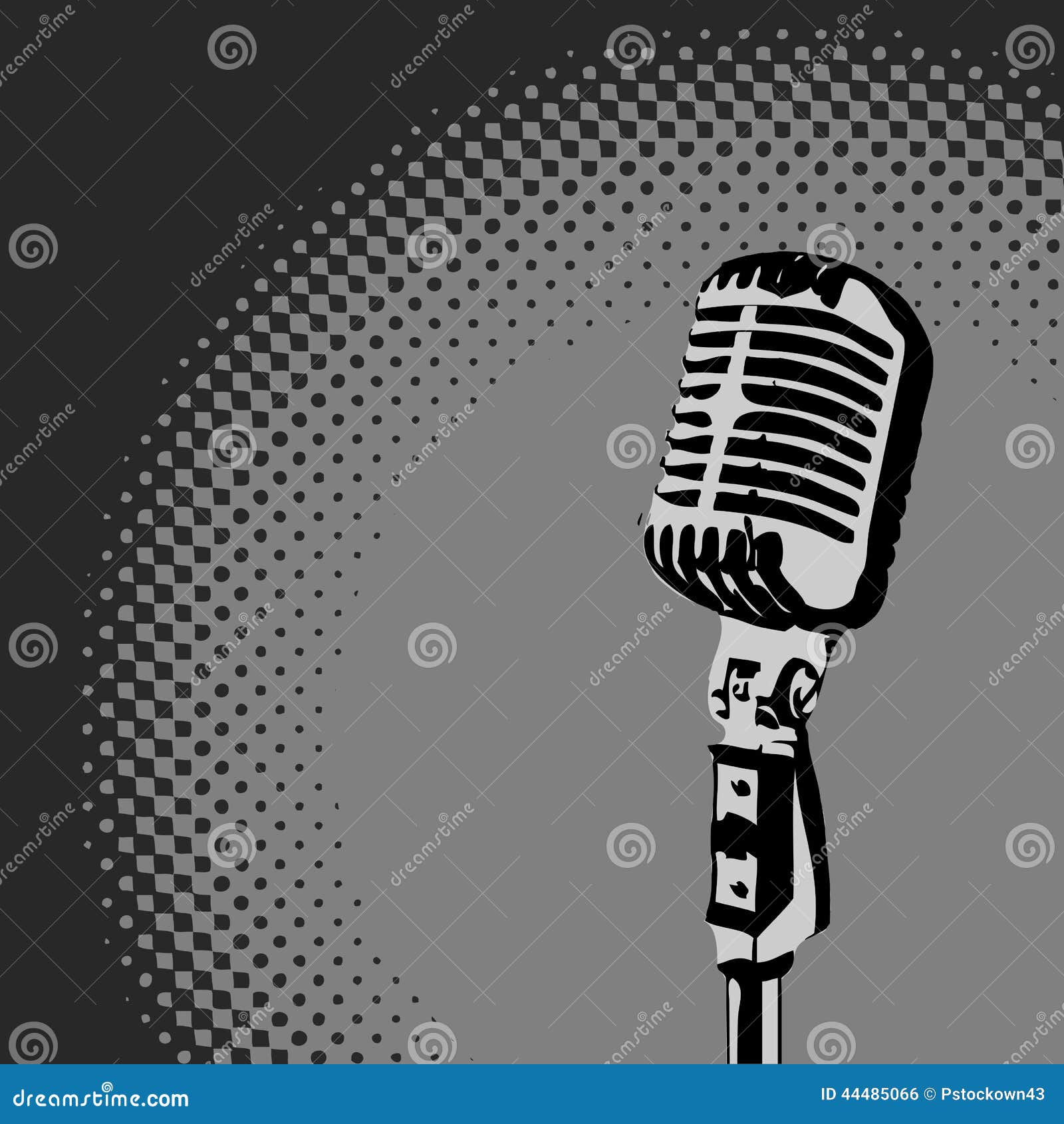 Retro Microphone Clip Art Cartoon Vector | CartoonDealer.com #371783301