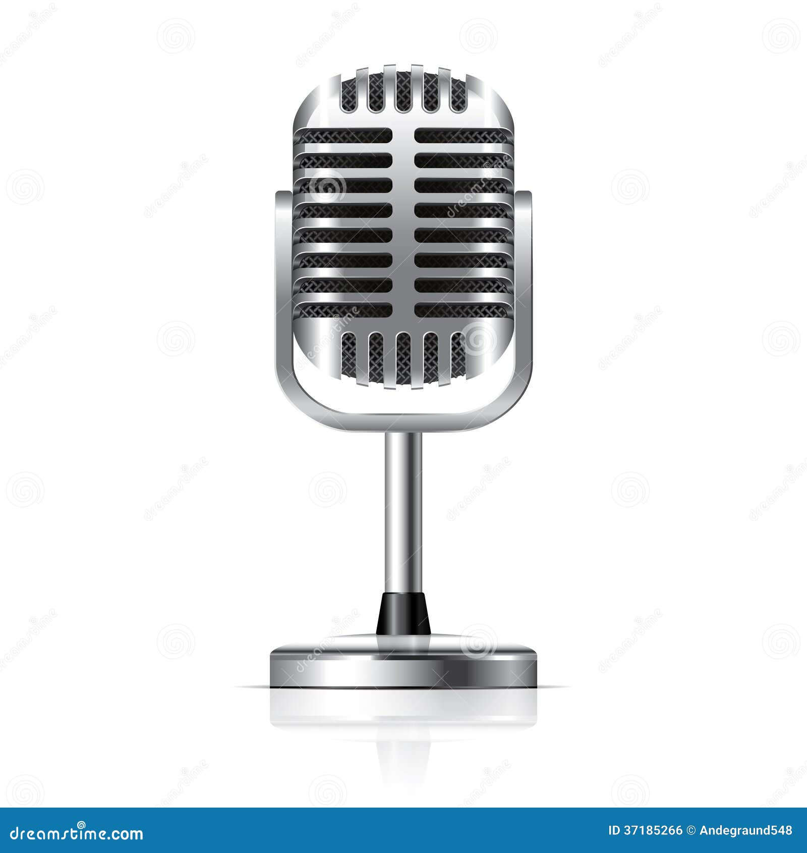 Retro Microphone Vector Illustration Stock Vector - Illustration of ...
