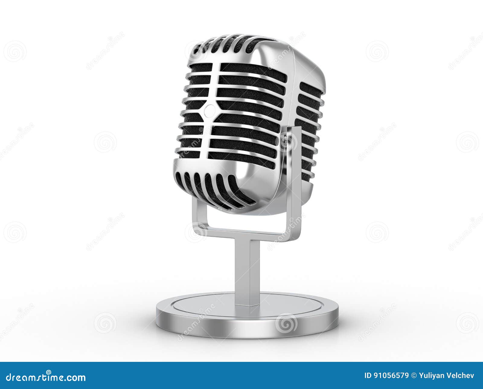 Retro Microphone In Circle. Stock Vector Illustration Isolated On White ...