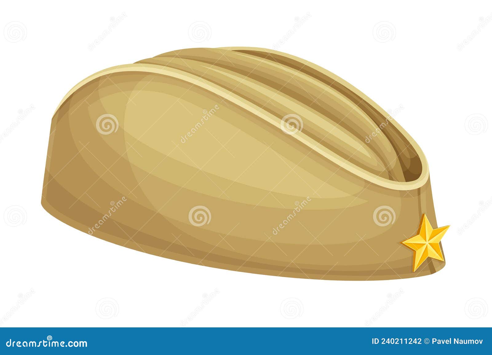 Retro Military Garrison Cap Vector Illustration On White Background ...