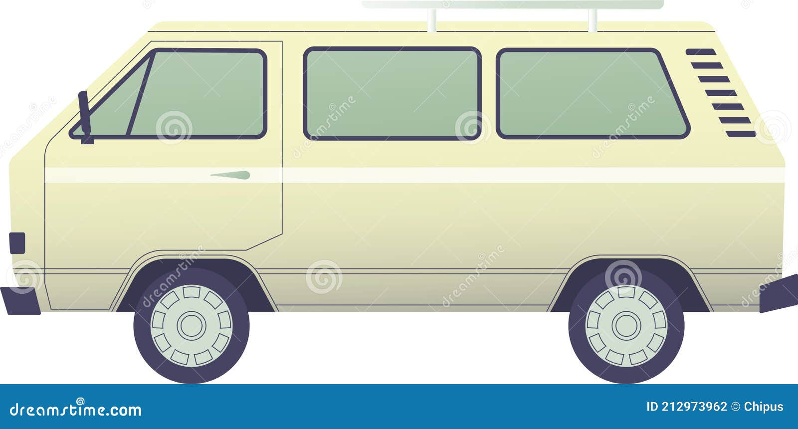 Retro mini van side view. stock vector. Illustration of retro - 212973962