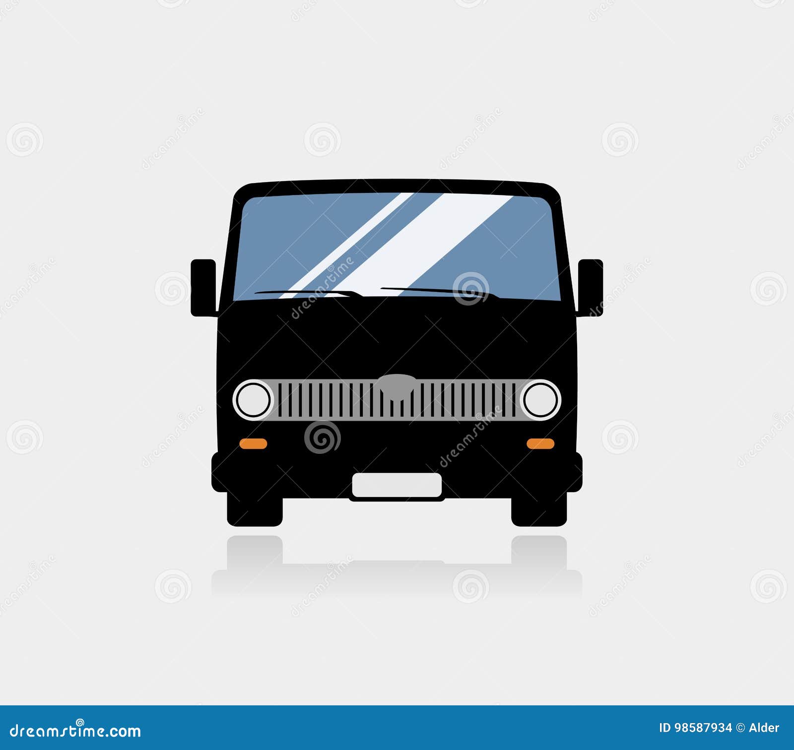 Retro minibus icon stock vector. Illustration of vector - 98587934