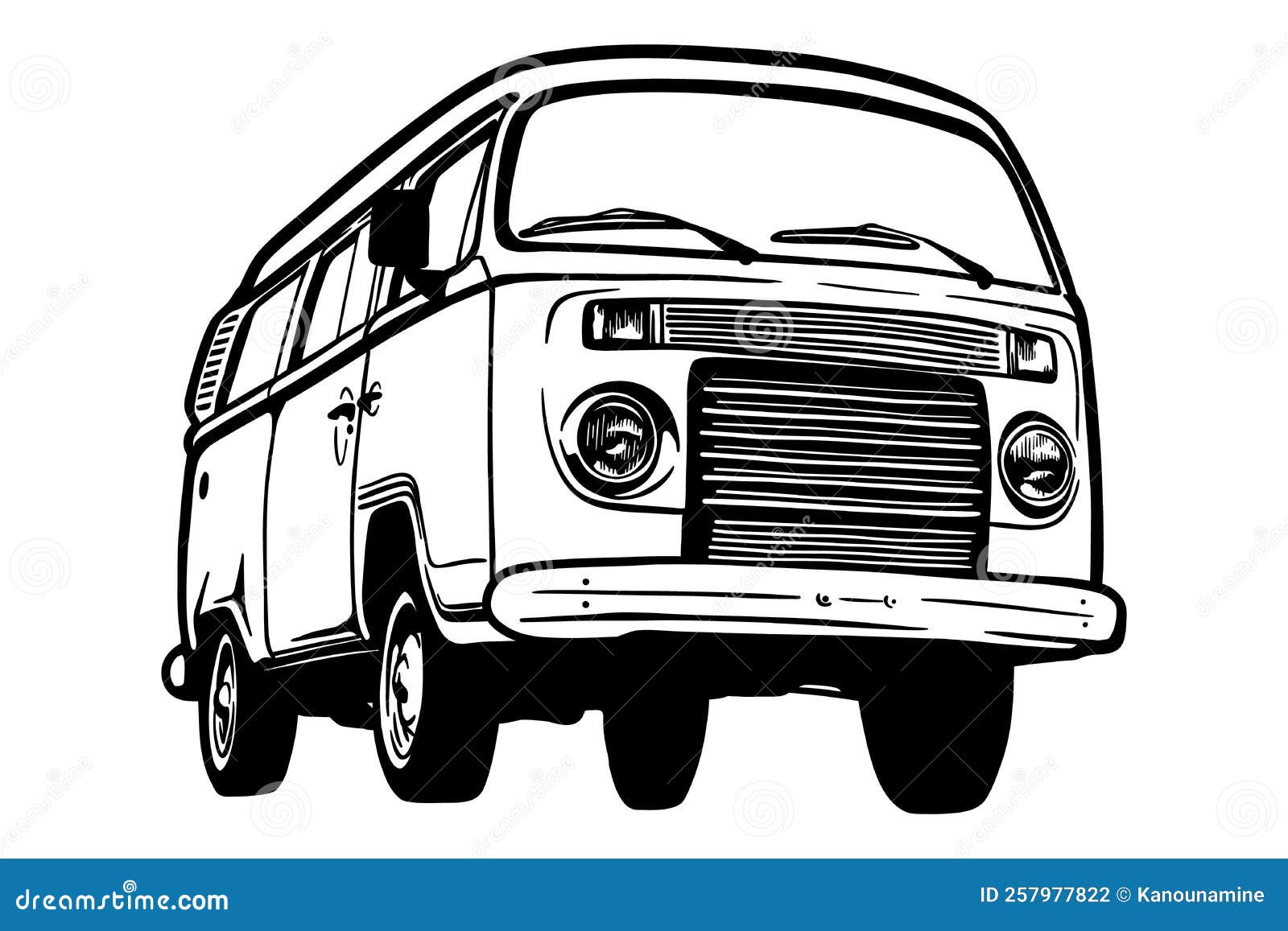 Retro Minivan Silhouette Design Cartoon Vector | CartoonDealer.com ...