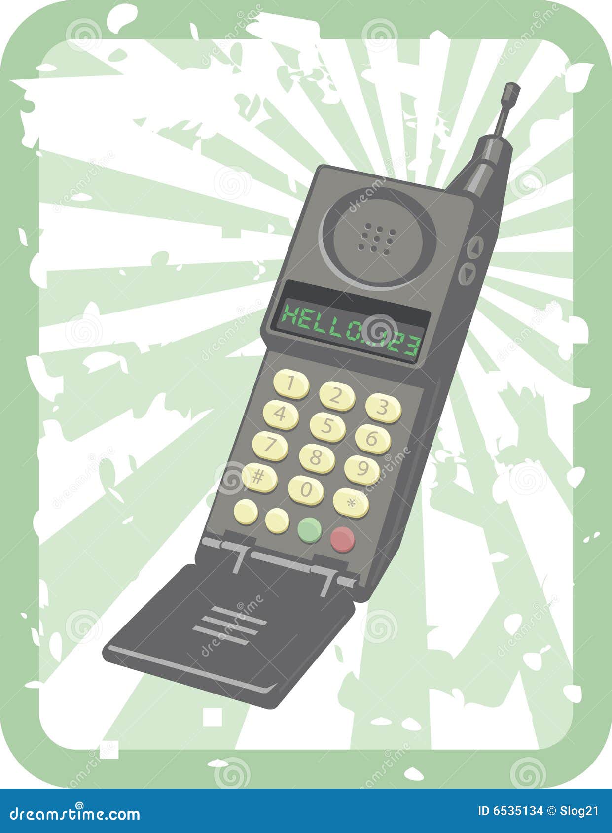 Retro Mobile Phone stock vector. Illustration of grunge - 6535134