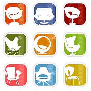Retro Mod Icons 7 (vector) stock vector. Illustration of icon - 2717913