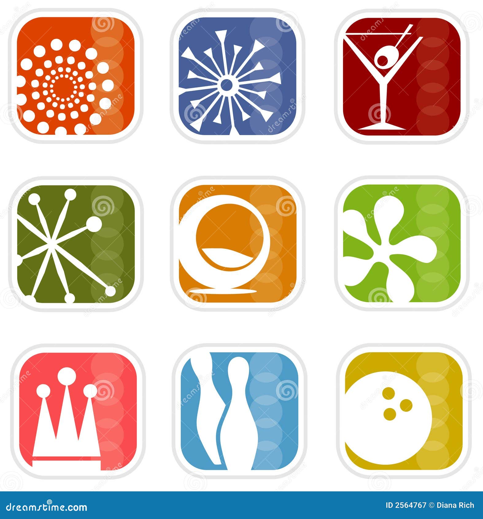 Retro Mod Icons (vector) stock vector. Illustration of flower - 2564767