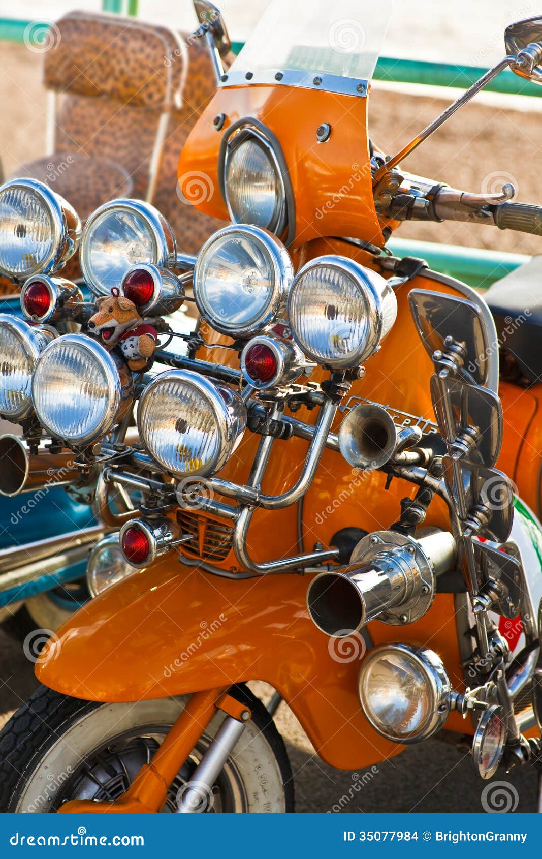 Retro mod scooter stock photo. Image of english, chrome - 35077984