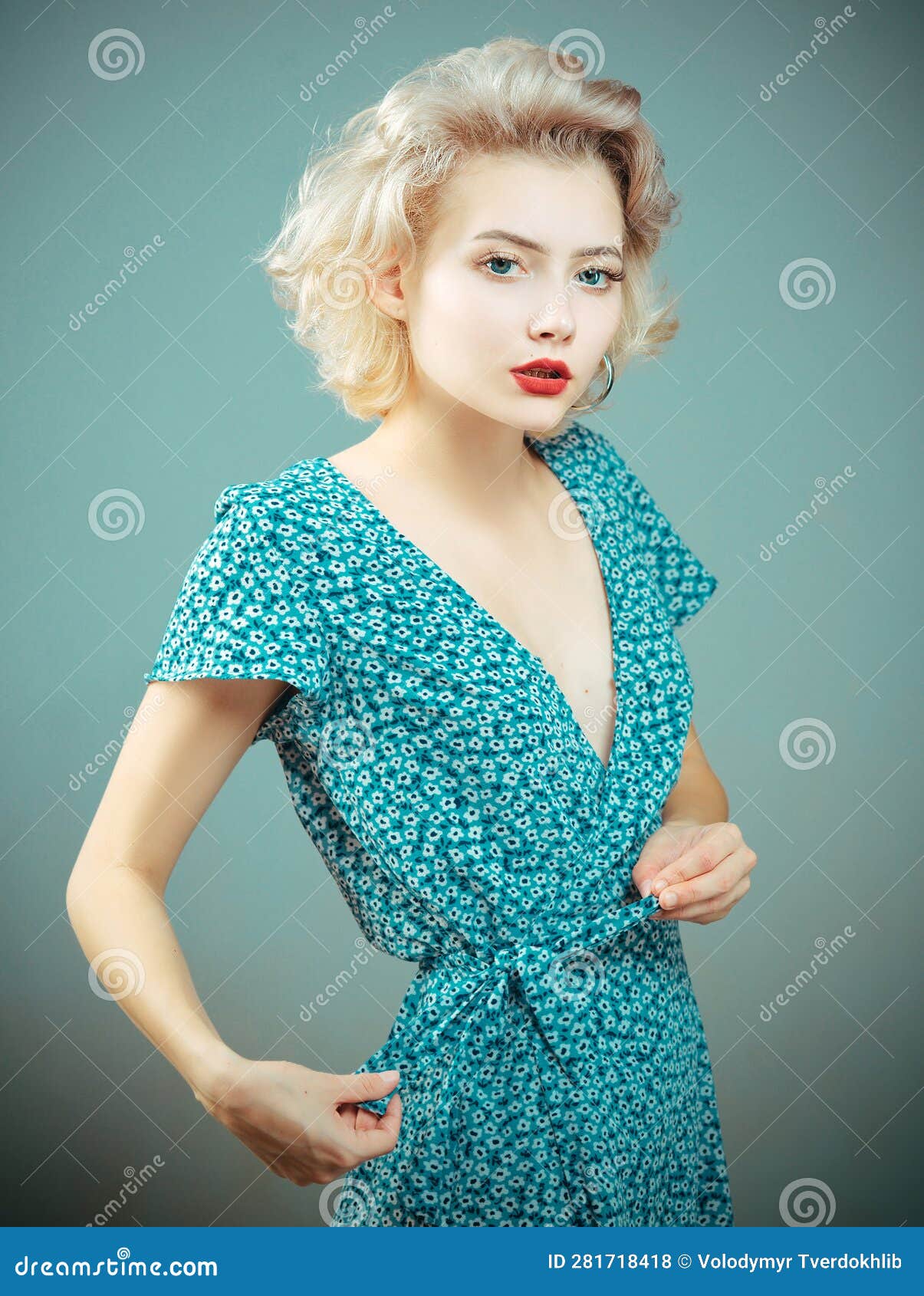 Retro Model with Pin Up Make Up. Stock Photo - Image of clean, facial ...