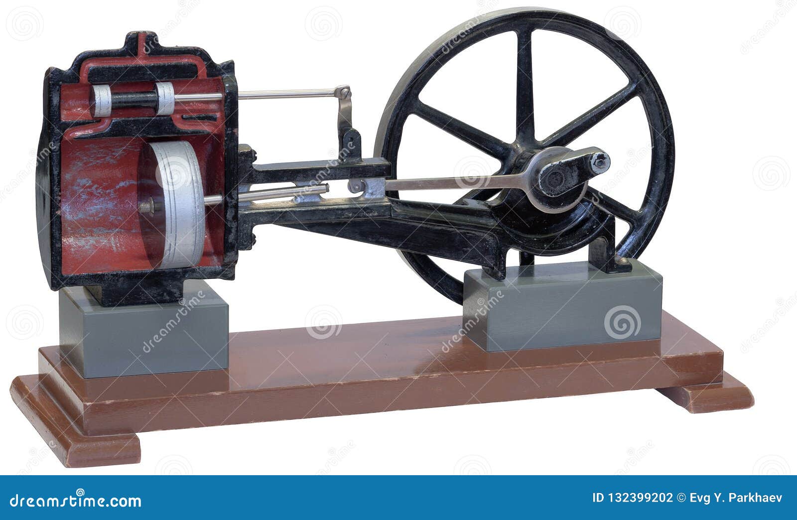 Retro Model of a Steam Engine in the Section Stock Photo - Image of ...