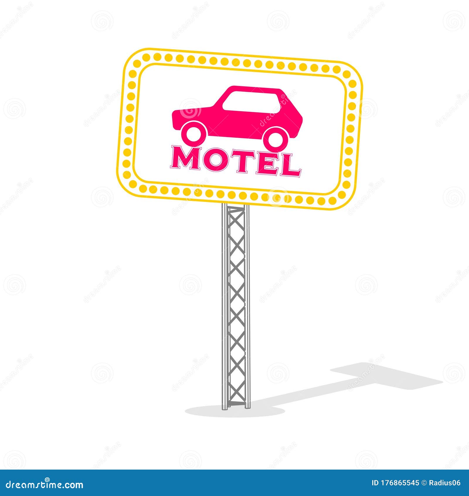 Retro Motel Showtime Theatre Cinema Sign Cartoon Vector | CartoonDealer ...