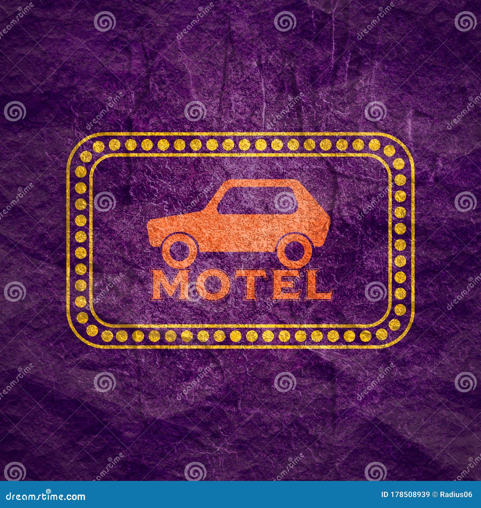 Retro motel roadsign. stock illustration. Illustration of resort ...