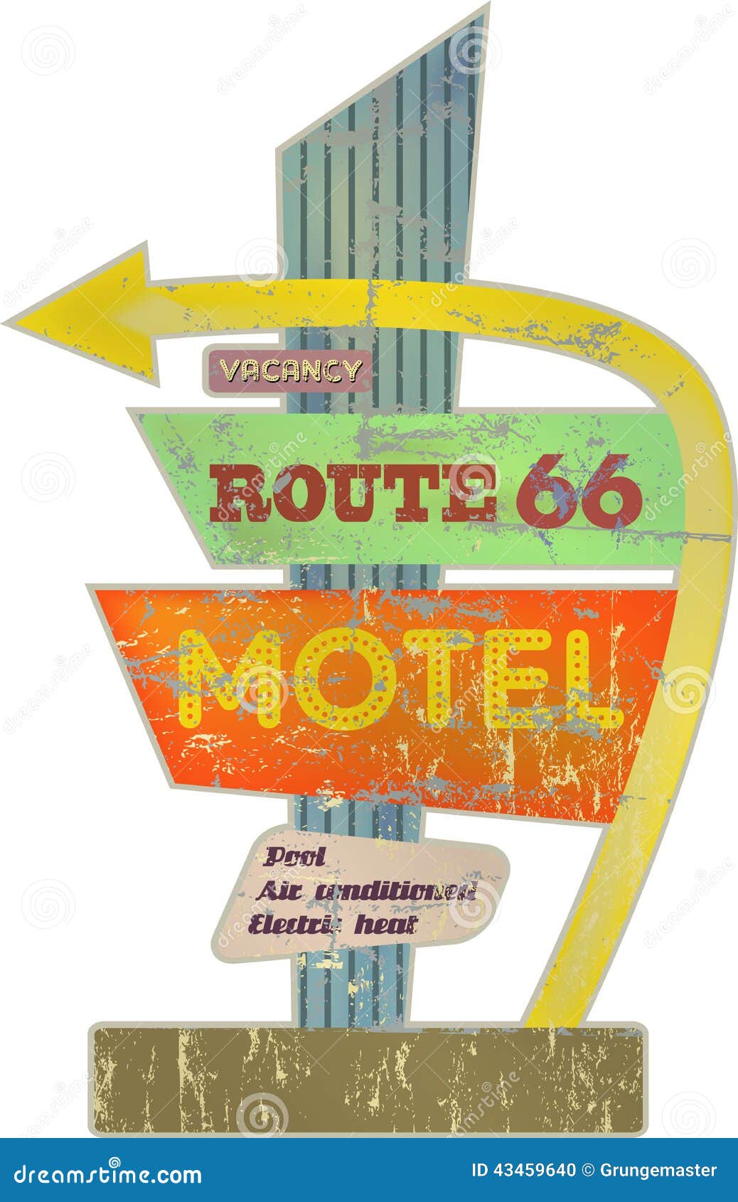 Retro Motel Showtime Theatre Cinema Sign Cartoon Vector | CartoonDealer ...