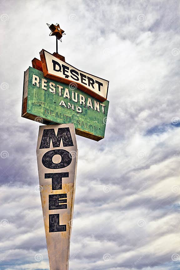 Retro Motel Sign stock photo. Image of neon, palm, arrow - 17571904