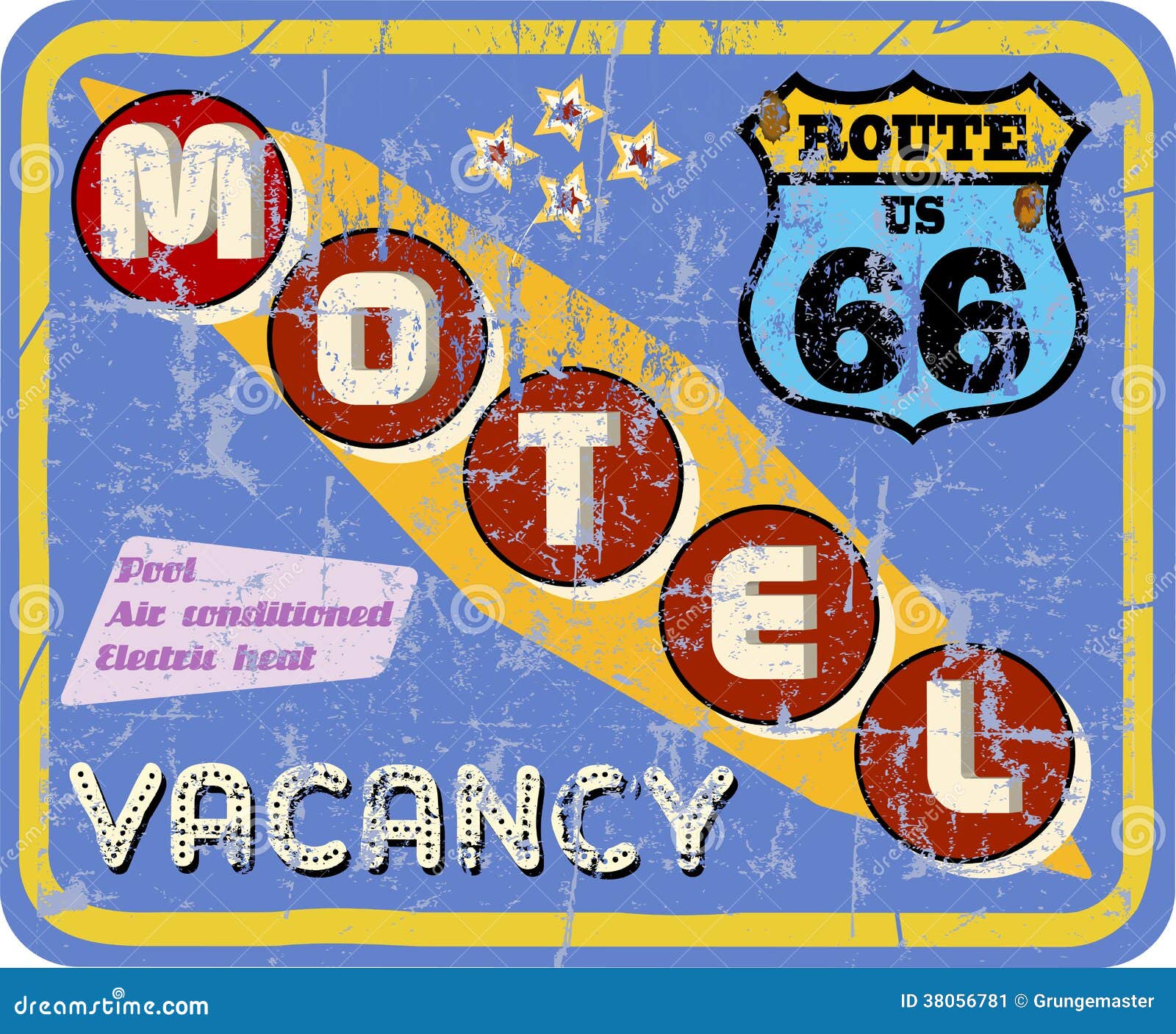 Retro Motel sign, stock vector. Illustration of information - 38056781
