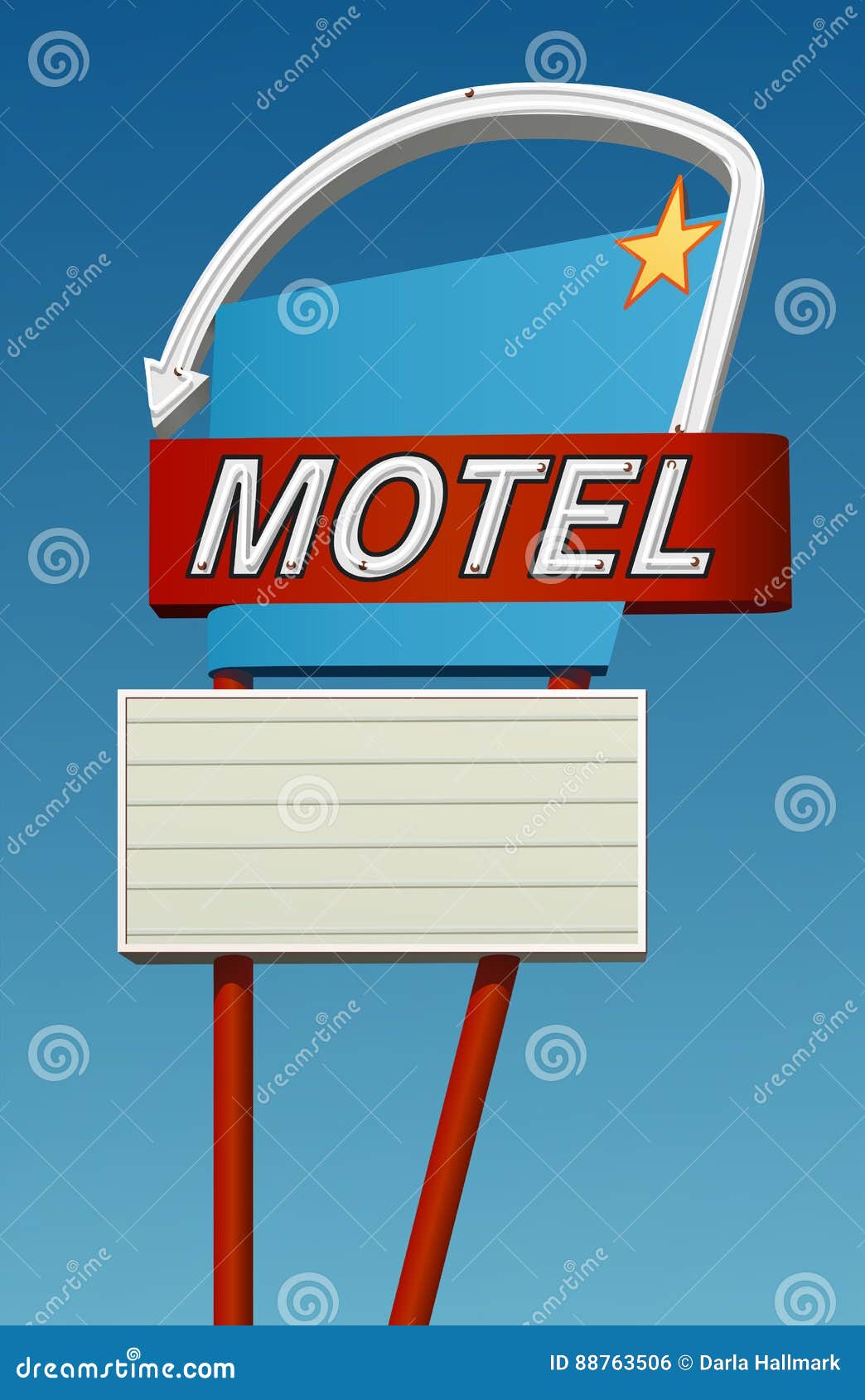 Retro Motel Sign Graphic stock vector. Illustration of arrow - 88763506