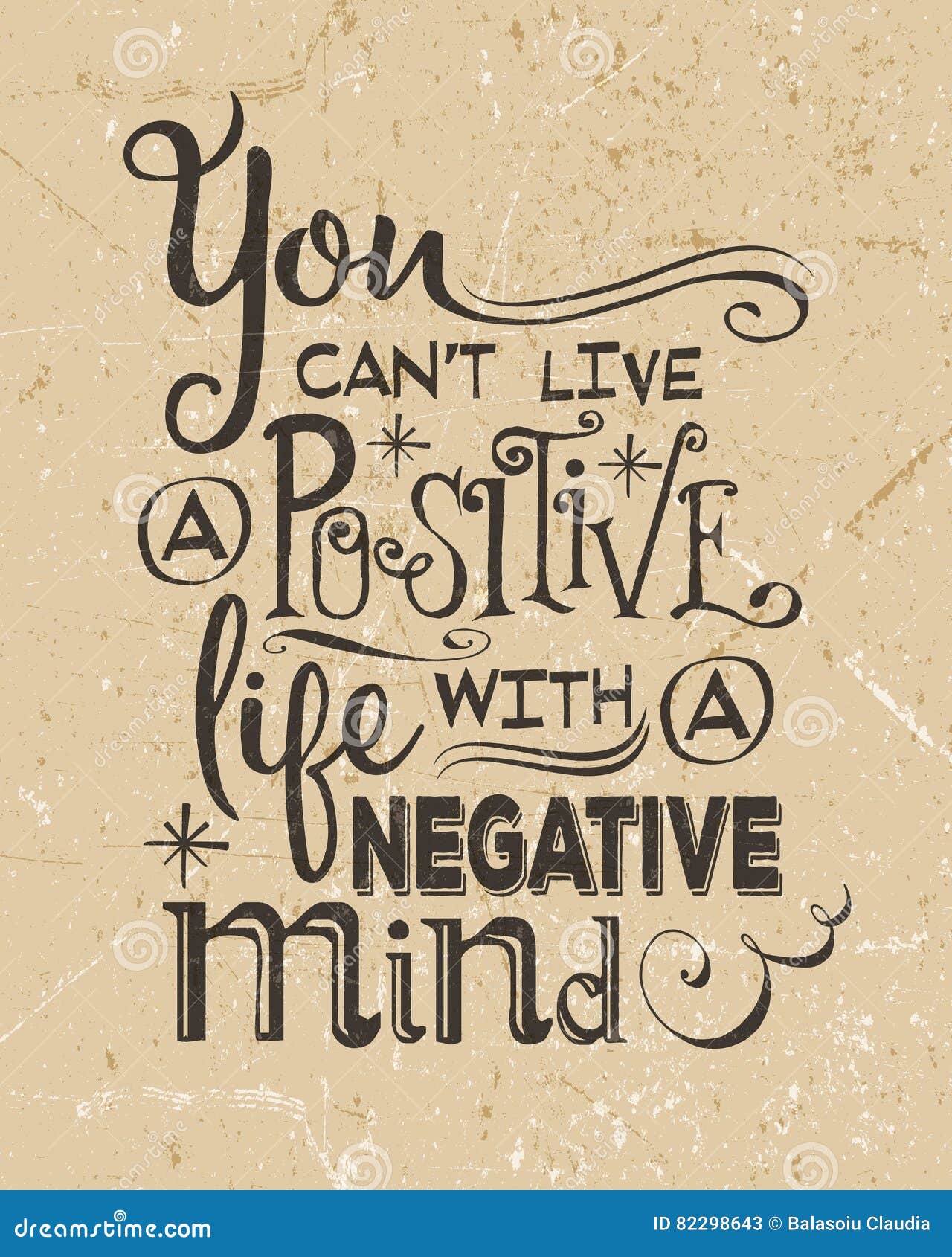 Retro Motivational Positive Quote. Stock Illustration - Illustration of ...