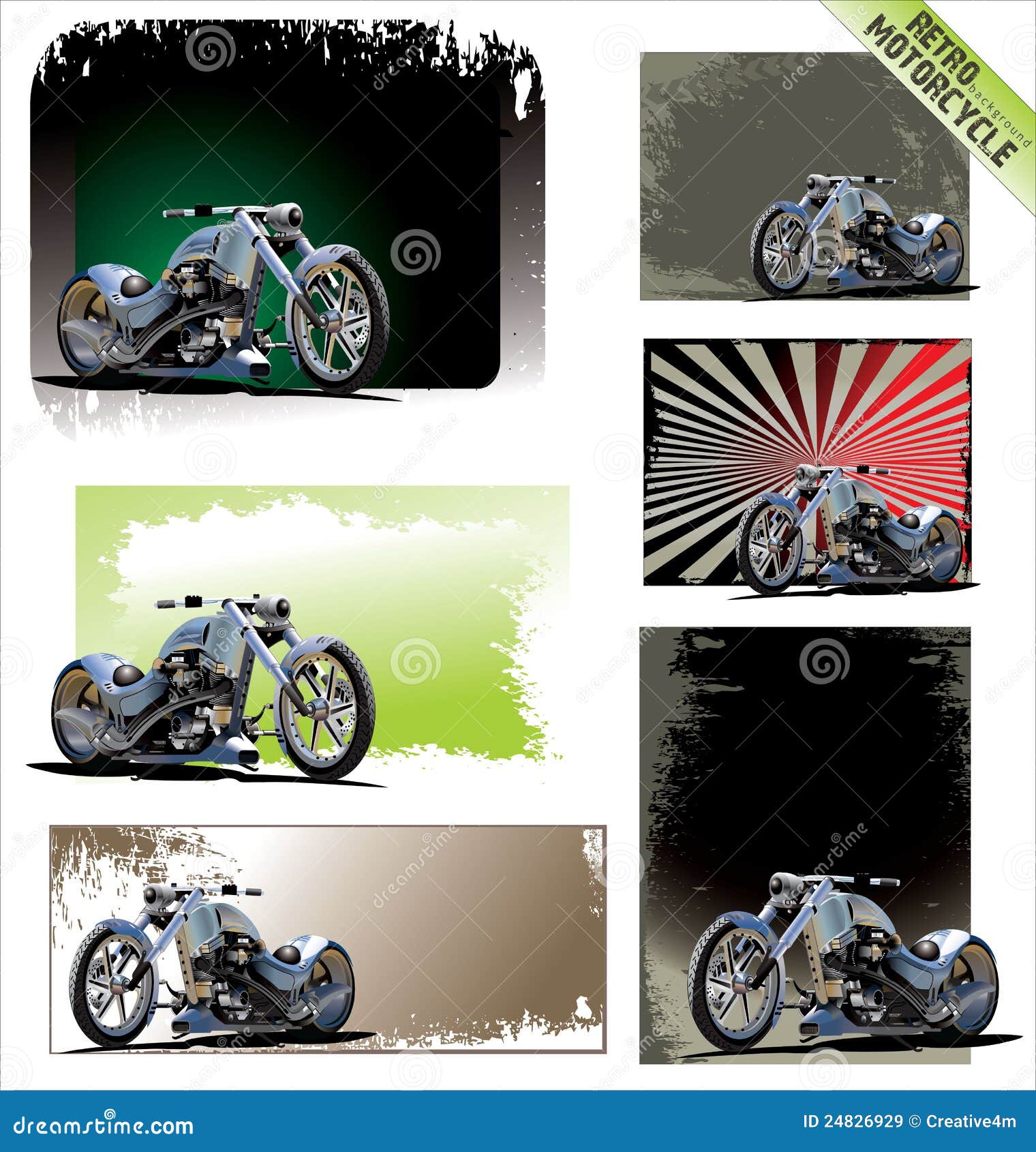 Retro Motorcycle Seamless Pattern Vector Illustration | CartoonDealer ...