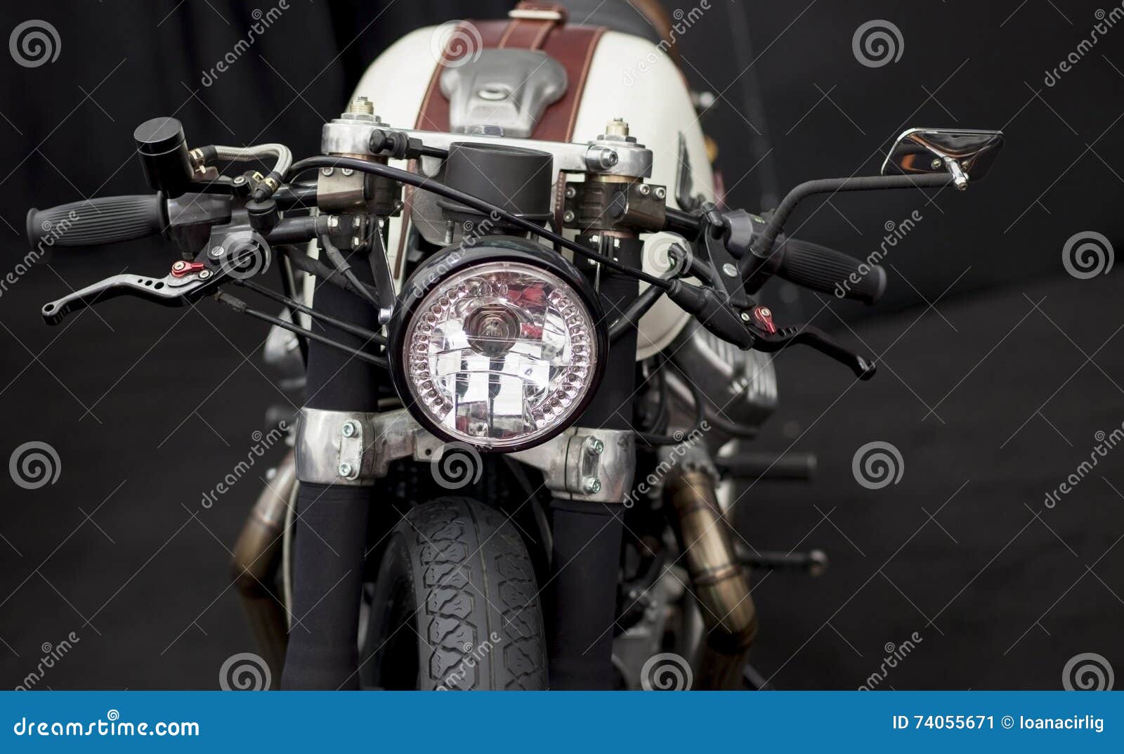 Retro Motorcycle Front stock image. Image of dashboard - 74055671
