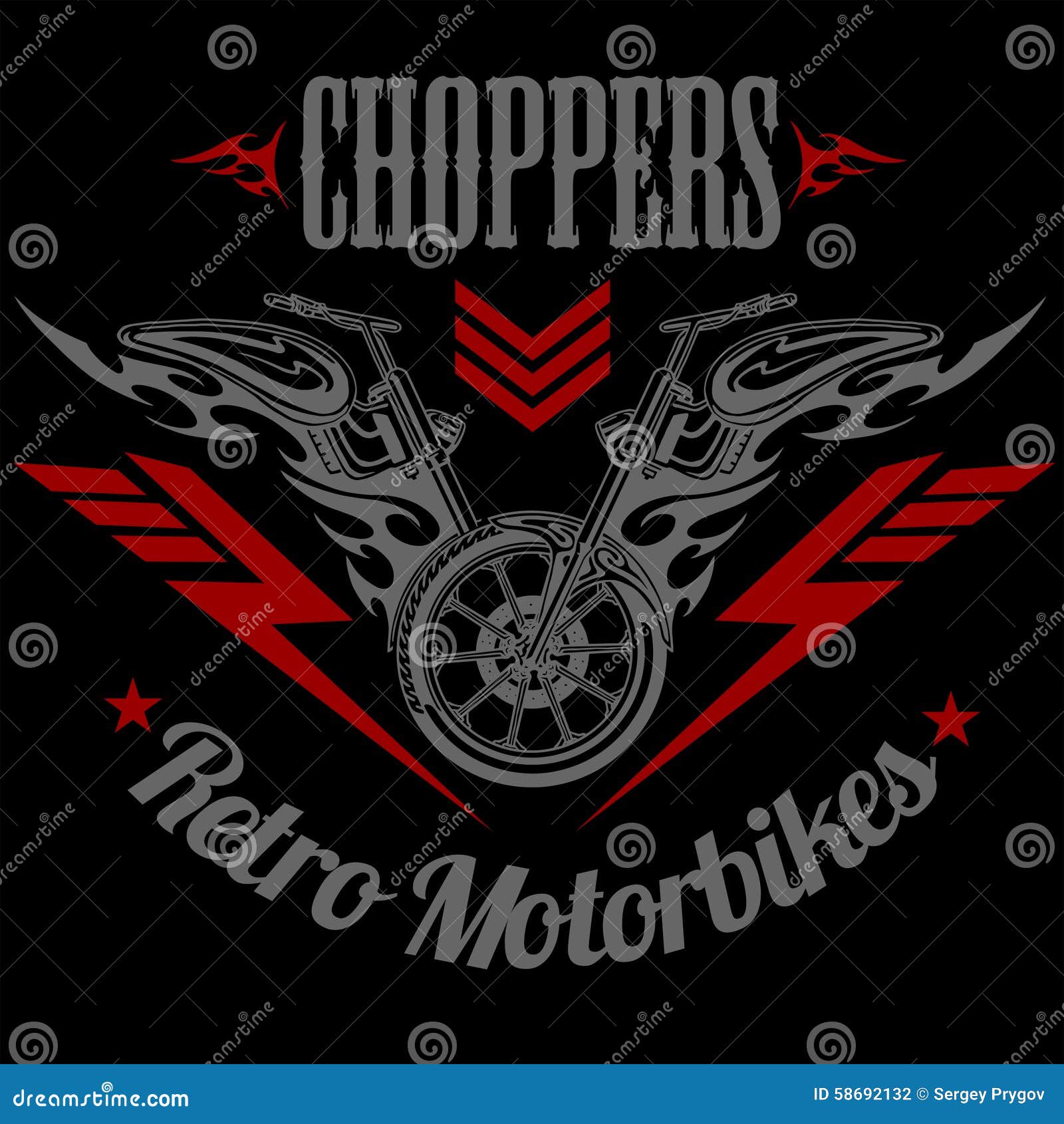 Retro Motorcycle Label, Badge and Design Elements Stock Vector ...