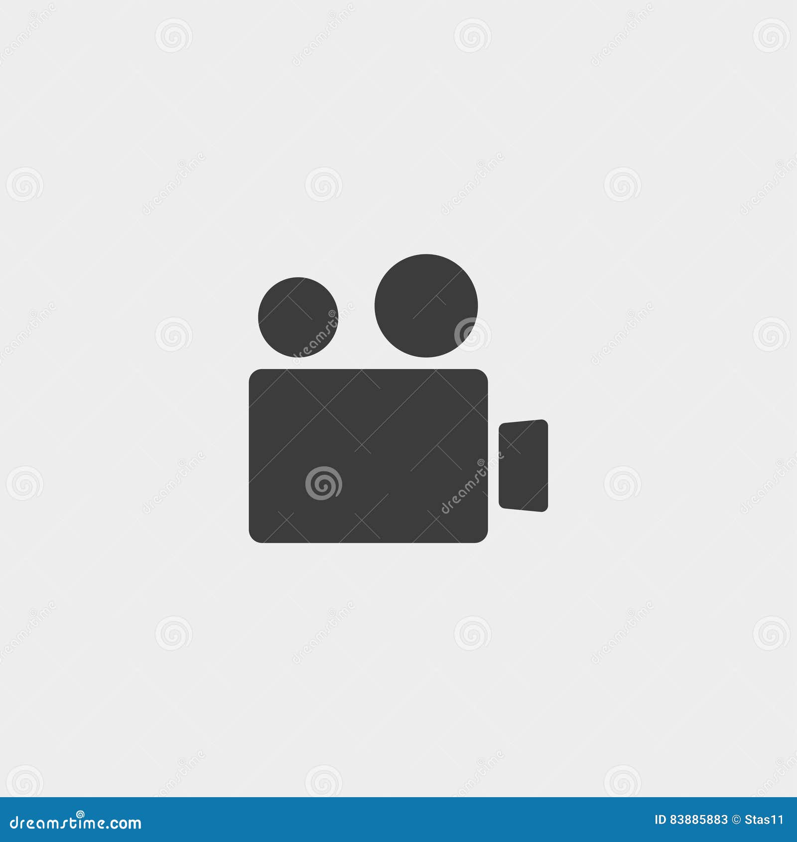 Retro Movie Camera in Black Color. Vector Illustration Eps10 Stock ...