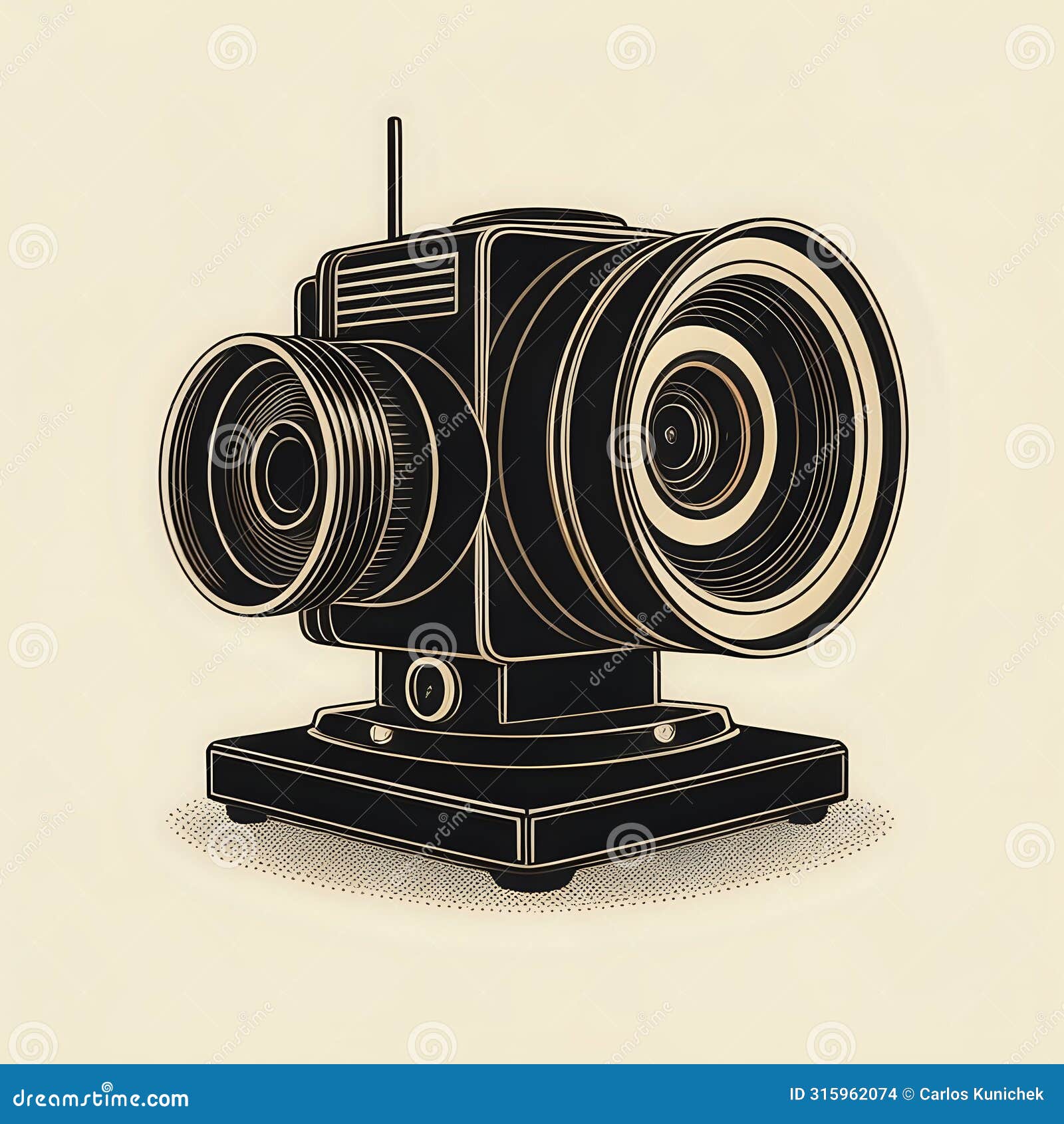 Retro Movie Projector Design - Generated by Ai Stock Illustration ...