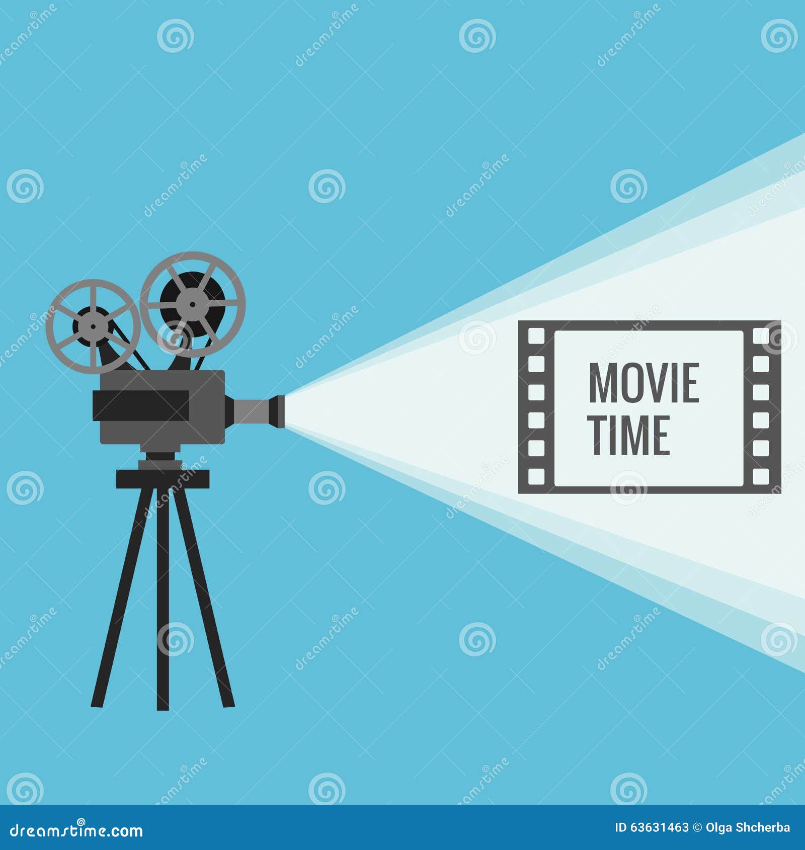Retro movie projector stock vector. Illustration of symbol - 63631463