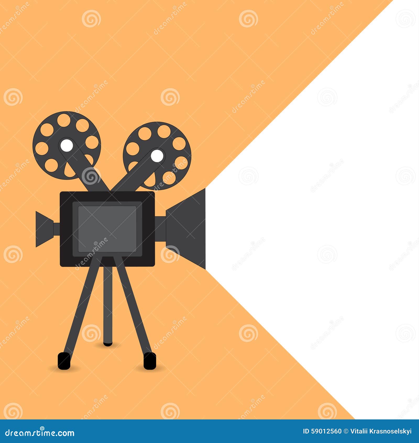 Retro Movie Projector Vector Detailed Poster with Shadow Stock Vector ...
