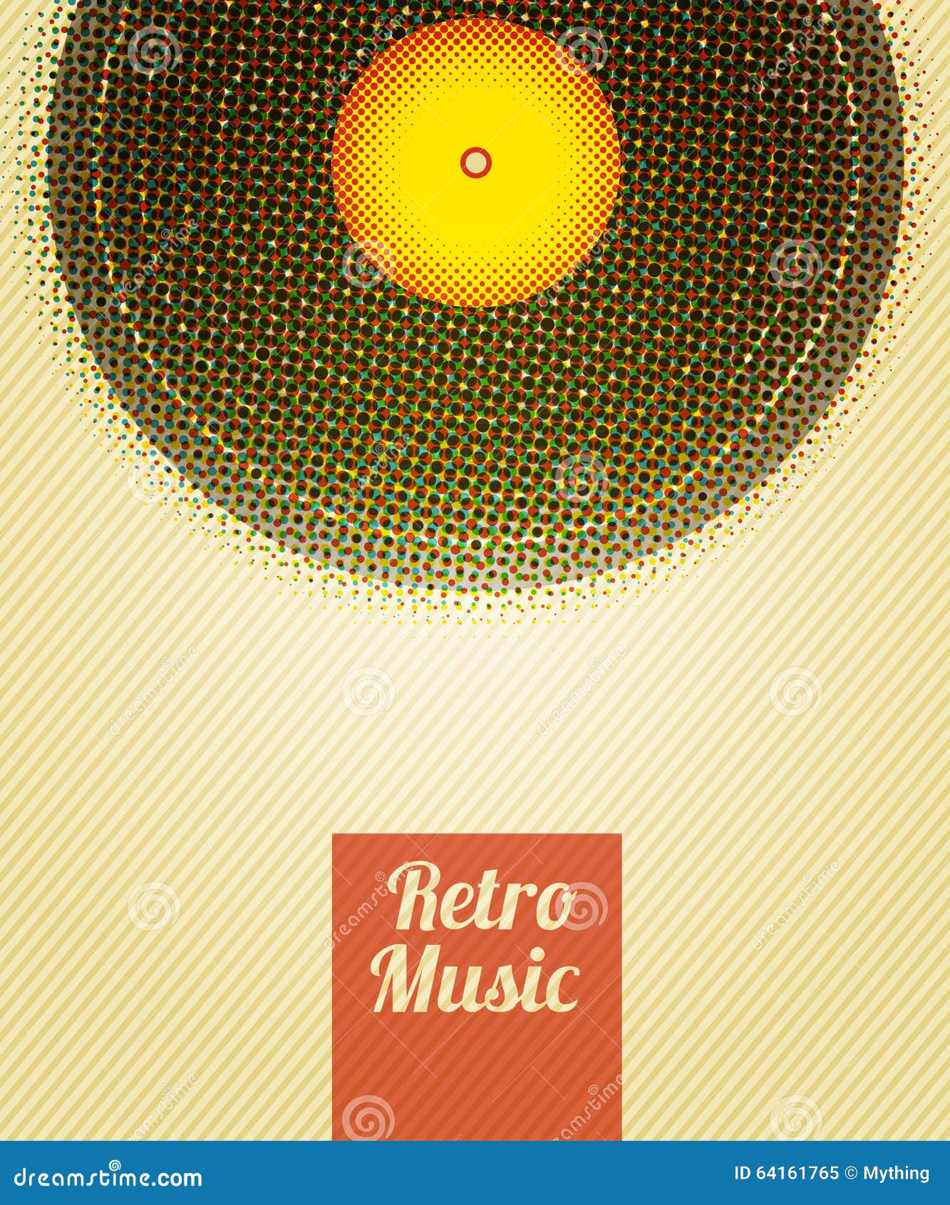 Retro Music Halftone Poster. Vector Illustration. Stock Vector ...