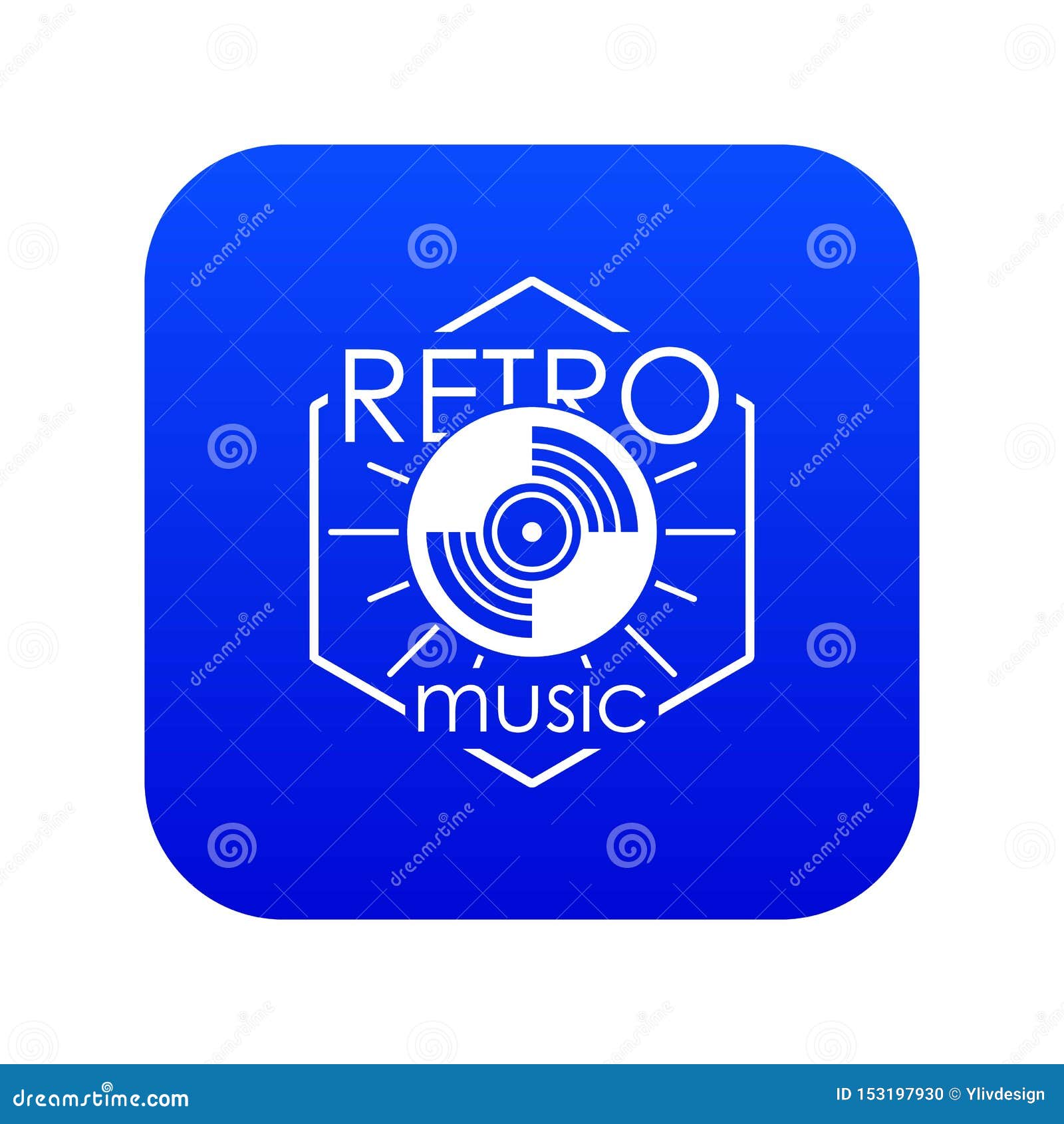 Retro Music Icon Blue Vector Stock Vector - Illustration of club, blue ...