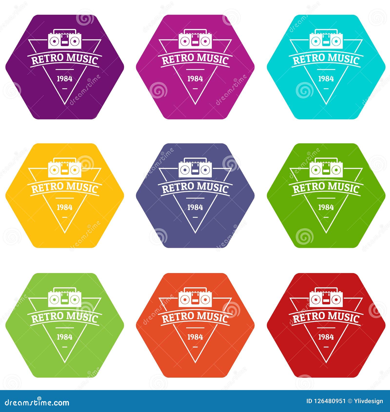 Retro Music Icons Set 9 Vector Stock Vector - Illustration of design ...