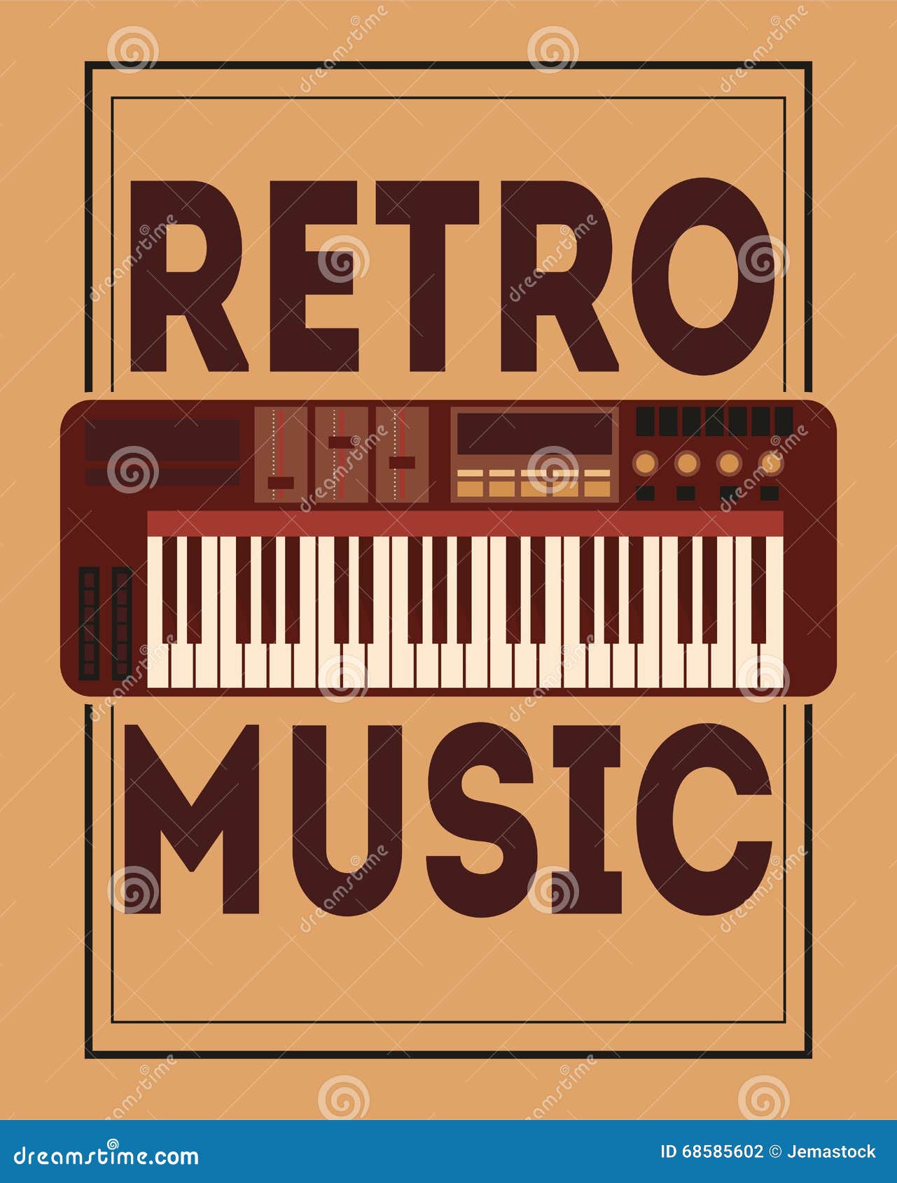 Retro Music, Poster Design, Vector Illustration Stock Vector ...