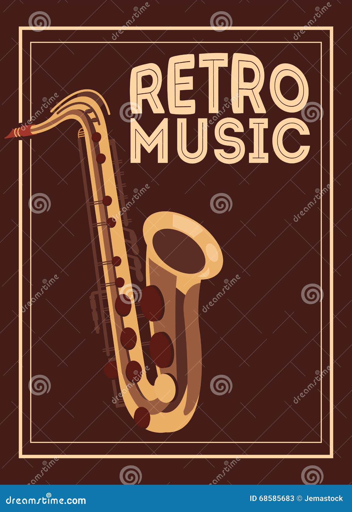 Retro Music, Poster Design, Vector Illustration Stock Vector ...