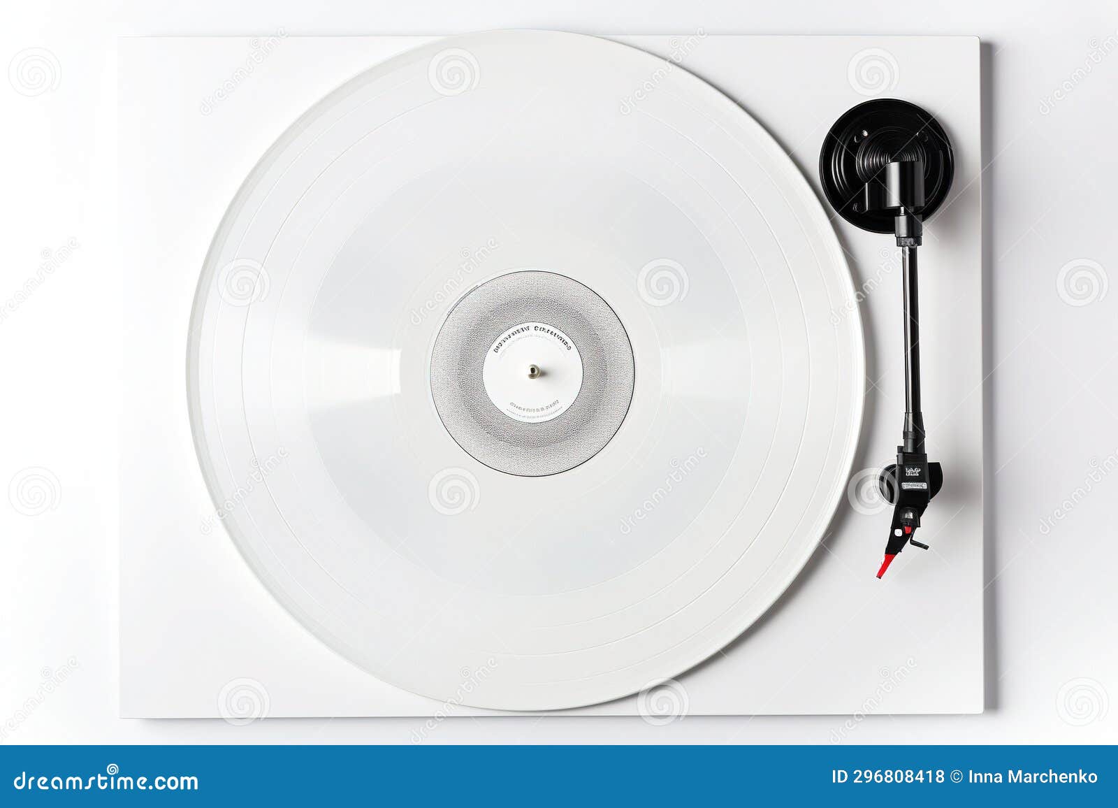Retro Music Turntable for Vinyl Records on White Background Stock ...