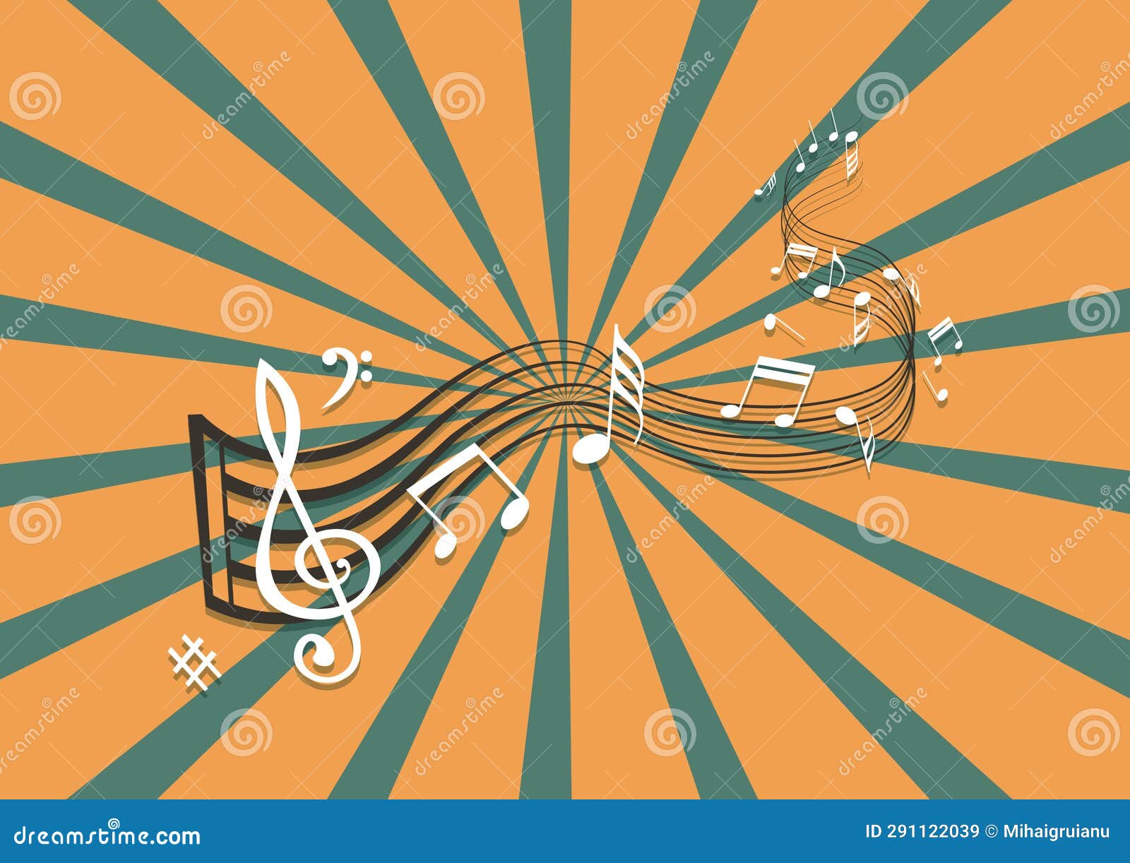 Retro Musical Instrument. Pink Guitar With Keyboard, Vintage ...