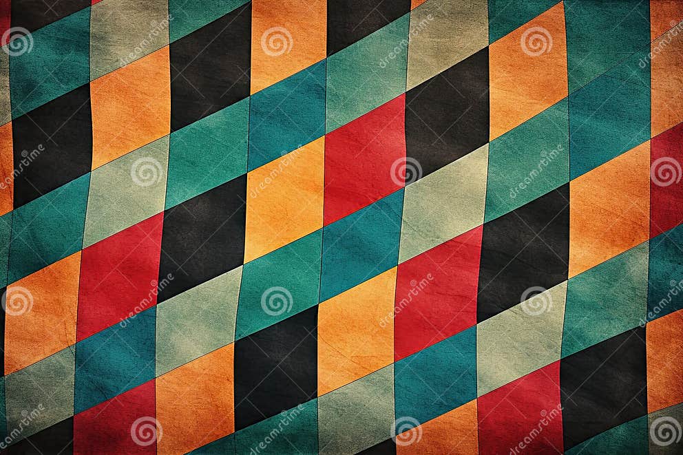 Retro Muted Colors Abstract Checkerboard Pattern Grainy Texture ...