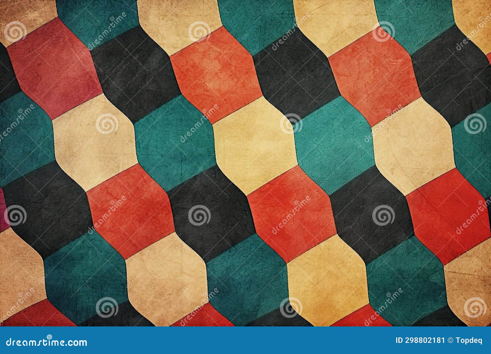 Retro Muted Colors Abstract Checkerboard Pattern Grainy Texture ...