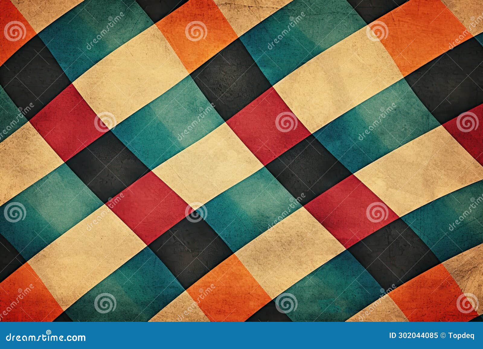 Retro Muted Colors Abstract Checkerboard Pattern Grainy Texture ...