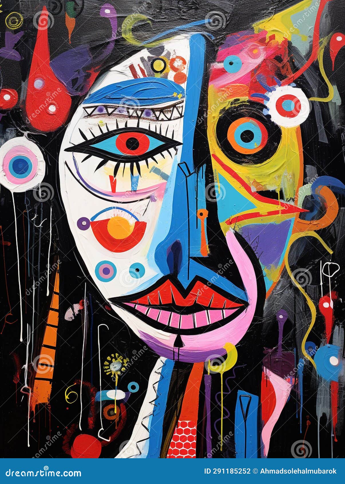 Retro Neo Expressionism Contemporary Art Stock Illustration ...