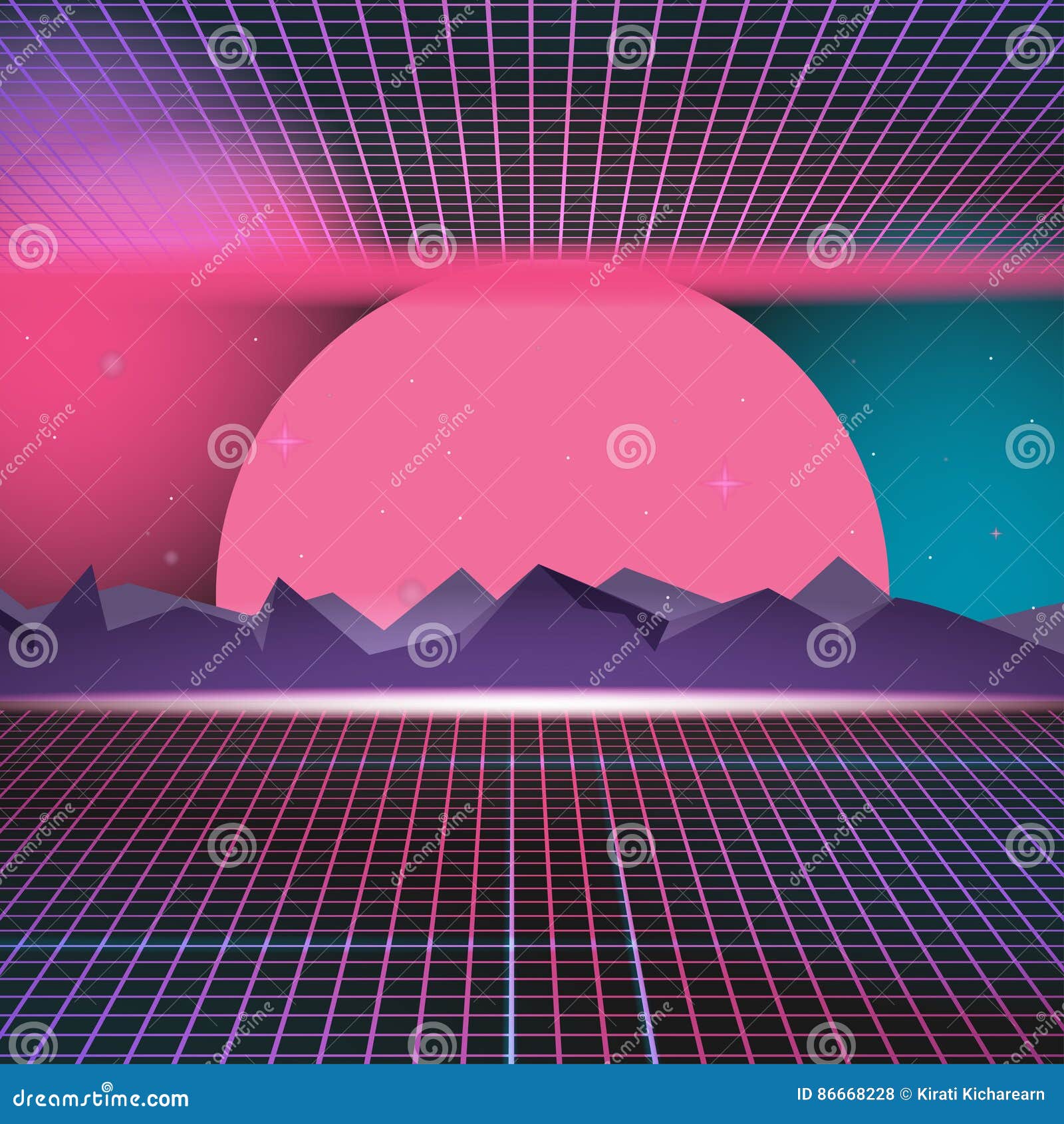 Retro Neon Background Design Illustration Vector Stock Illustration ...
